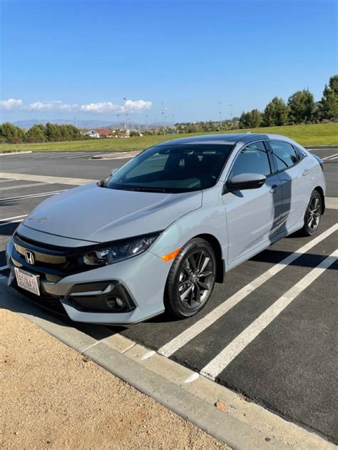 2021 Honda Civic Hatchback In Sonic Gray Pearl Pearl Gray Car Sonic