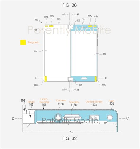 Two Elaborate Folding Smartphone Patents From Samsung Surface Showing