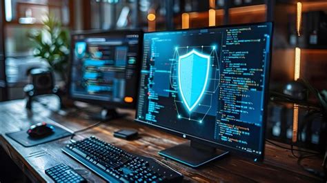 Cybersecurity Shield Digital Defense On Display Concept Firewall Protection Data Encryption