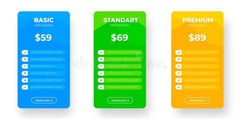 Ui Ux Pricing Design Tables With Tariffs Subscription Features