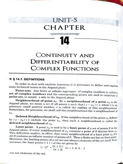 Continuity And Differentiability Of Complex Functions 19 Sept 2024