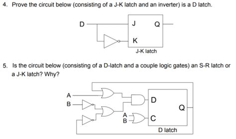 solved 4 prove the circuit below consisting of a j k latch