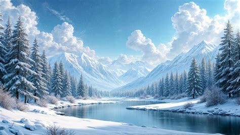 Пейзаж горы и хвойный зеленый лес зимой · бесплатная фотография от Danastr картинки и обои на