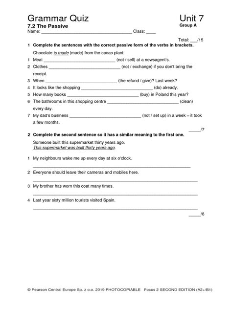 Focus 2 2ed Grammar Quiz Unit72 Groupa Pdf