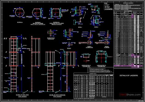 61 Free Download Of Ladders Elevation And Sections Autocad Drawing Dwg Artofit