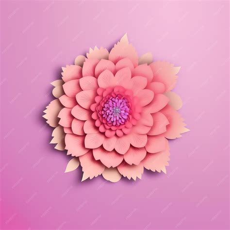 Premium Photo Origami Pink Flower Paper Craft Flower Blossom Colorful