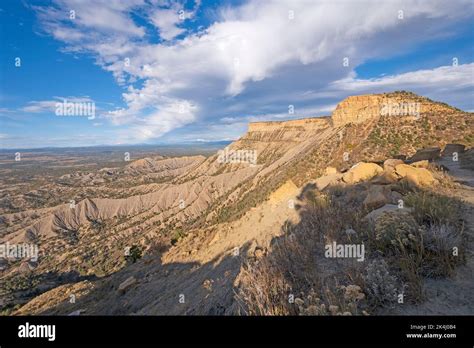 Dramatic Evening Clouds Over A Distinctive Mesa In Mesa Verde National