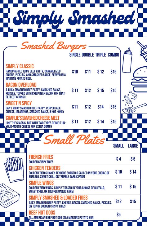 Menu Simply Smashed Ct
