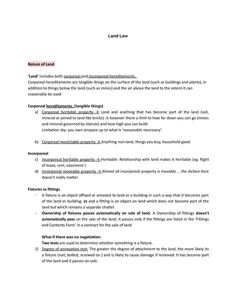 Land Law Studoc Land Law From Barbri Lectures Land Law Nature Of