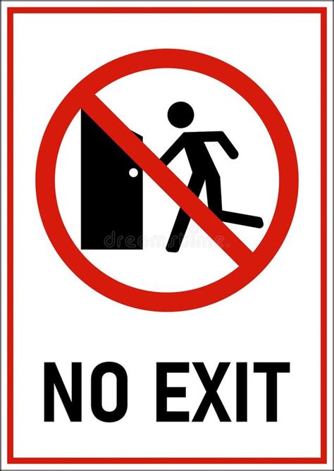 No Exit Sign On White Background Stock Vector Illustration Of Background Danger