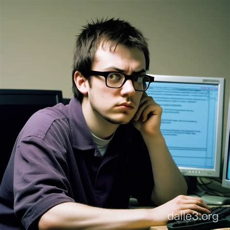 Thoughtful Programmer With Glasses Solving A Coding Challenge Dalle3 AI