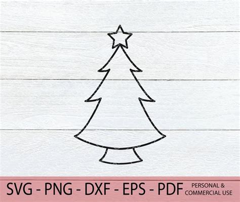 Christmas Tree Outline Svg Christmas Tree Svg Hand Drawn Tree Svg