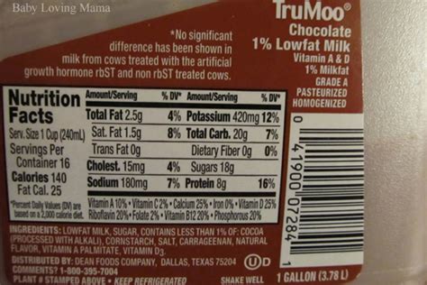 Trumoo Chocolate Milk Carton Nutrition Facts Blog Dandk