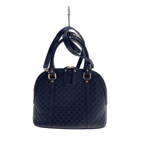 Gucci 古馳 KURO 古奇單肩包微型古奇志摩雙向皮革 NVY 全圖案 449654 日本直送 二手 蝦皮購物