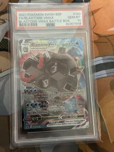 Pokemon Blastoise Vmax Battle Bx Full Art Promo Swsh103 Psa 10 Gem