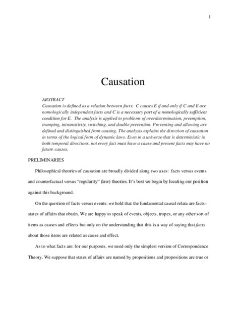 Pdf Causation