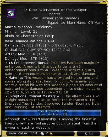 Filedrow Warhammer Of The Weapon Masterpng Ddo Wiki