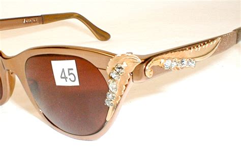 Vintage Womens Eyeglasses Tura 1960s Rhinrstone Catseye Sunglasses