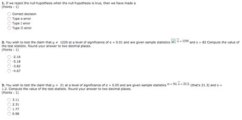 Solved If We Reject The Null Hypothesis When The Null