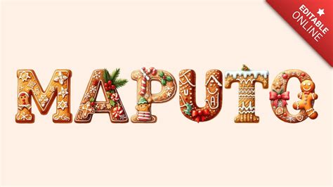 Maputo Ginger Cookie Holiday Font Text Effect Generator