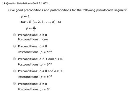 Solved 11question Detailshunterdm3 51002 Give Good