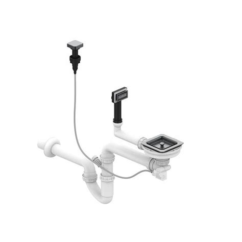 Антрацит квадратен сифон с автоматична функция за гранитна мивка с високо качество произведен