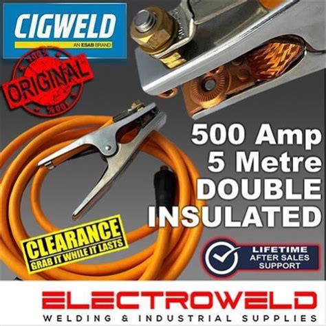 Cigweld 5m Earth Welding Lead Cable 50mm 500a Electroweld