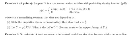 Solved Exercise 4 6 Points Suppose X Is A Continuous Chegg Com