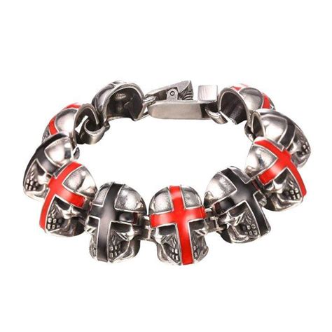 U7สร้อยร้อยกะโหลกโซ่กำไลข้อมือสำหรับผู้ชายสแตนเลสชายโกธิค Th