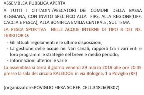 Assemblea Pubblica A Poviglio Fipsas Reggio Emilia
