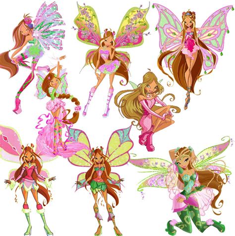 Winx Club Flora All Transformations By Jazzywazzy101 On Deviantart