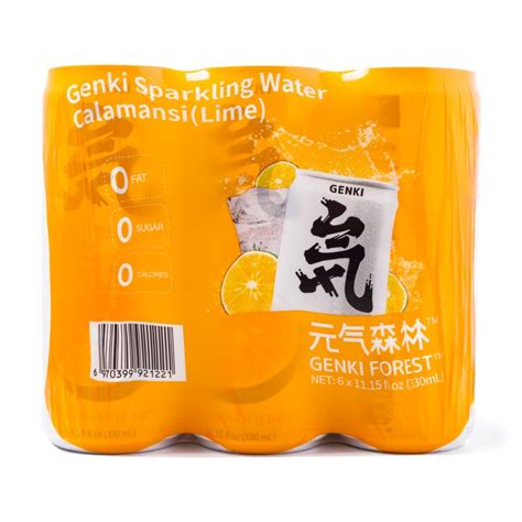 Genki Sparkling Water Calamansi Lime Flavor 6 Pack By Weee