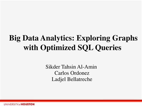 big data analytics exploring graphs with optimized sql queries ppt