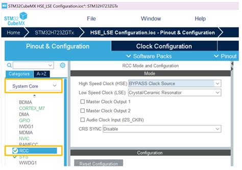How To Use Stm32cubemx To Configure Hse High Spee Stmicroelectronics Community