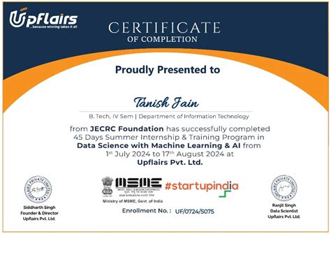 Tanish Jain On Linkedin Artificialintelligence Machinelearning Upflairs Learninganddevelopment