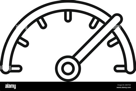 Minimalist Vector Speedometer Icon Outline In Black And White For Web