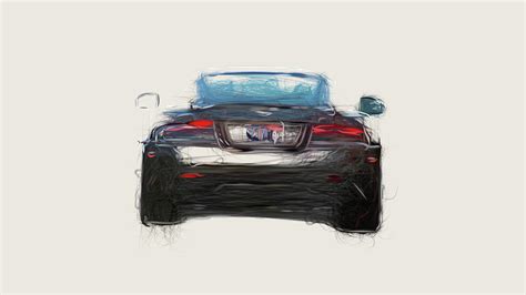 Aston Martin Db9 Gt Car Drawing Digital Art By Carstoon Concept Fine Art America