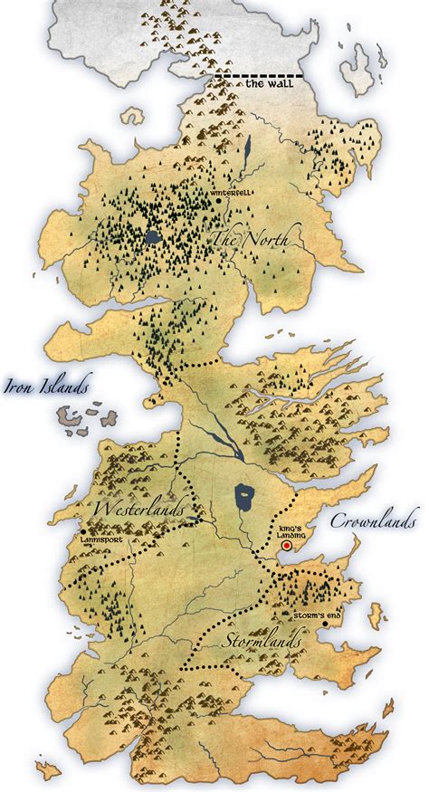 Westeros Map North World Of A Song Of Ice And Fire Wikipedia