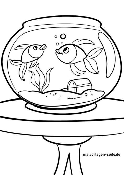 Malvorlage Goldfischglas Fische Ausmalbild Kostenlos Herunterladen