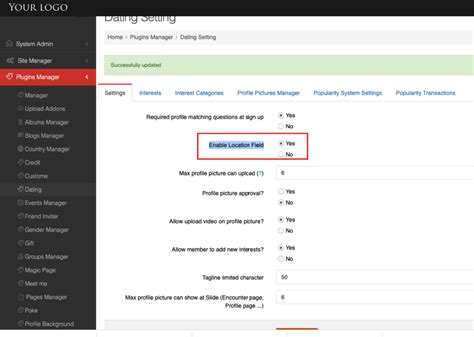 Enable Disable Location Field MooSocial