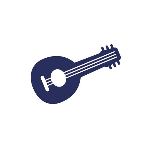 Icono De Laúd En El Vector Blanco Vector Premium