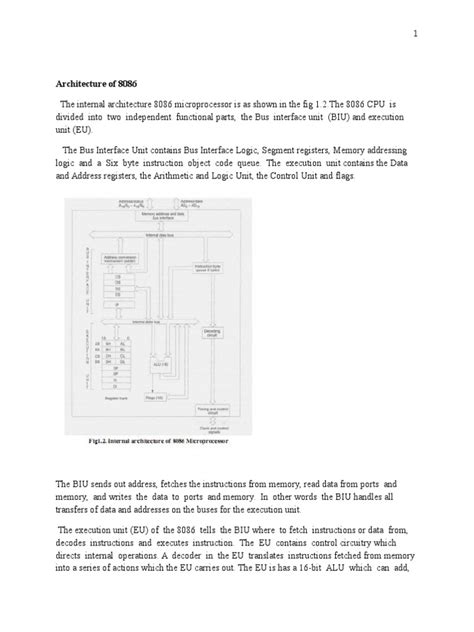 architecture of 8086 pdf instruction set central processing unit