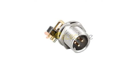 Gx12 Standard Type Connector Gx12 4 Pin Right Angled Male Socket For Pcb