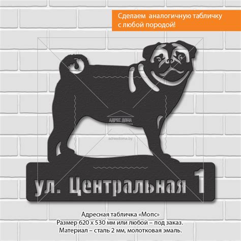 Адресная табличка для питомника породы собак мопс фото