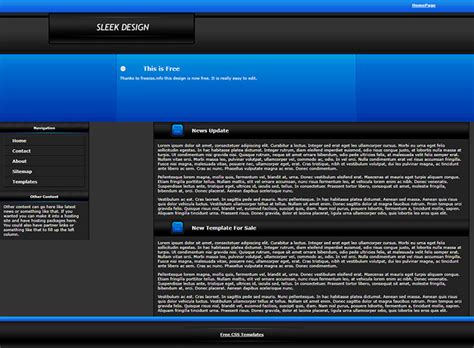 Free Sleek Design Website Template Free Website Templates Html5