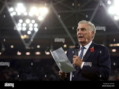 Sir Trevor Brooking On The Pitch Before The Premier League Match At The London Stadium Stock