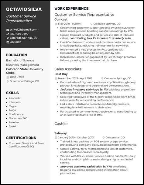 14 Customer Service Resume Examples For 2022 2023