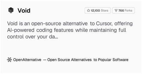 Void Open Source Alternative To Cursor Windsurf And Github Copilot Openalternative