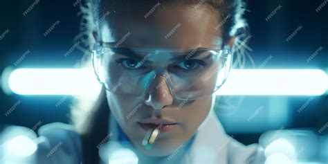 Female Forensic Scientist Examines Bullet Evidence At Crime Scene Under