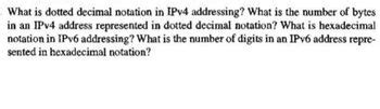 Answered What Is Dotted Decimal Notation In IPv Bartleby